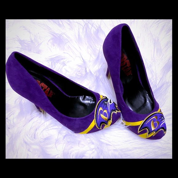 Herstar | Shoes | Baltimore Ravens Suede Stiletto Heels Shoes | Poshmark